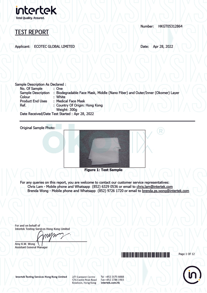 Product certification – ÖKOSIX