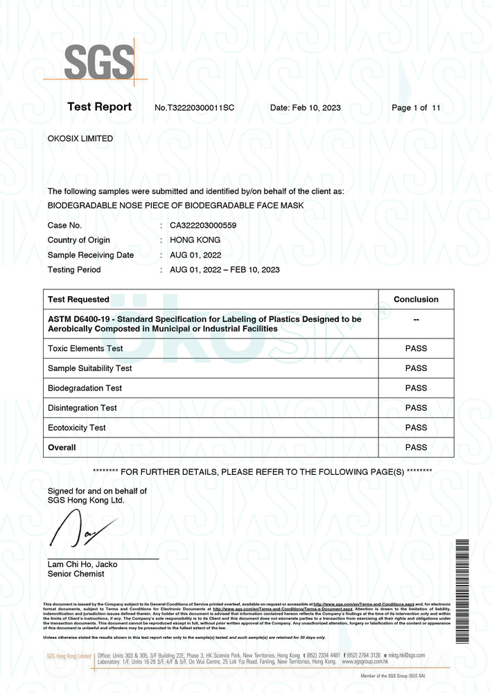 Product certification – ÖKOSIX